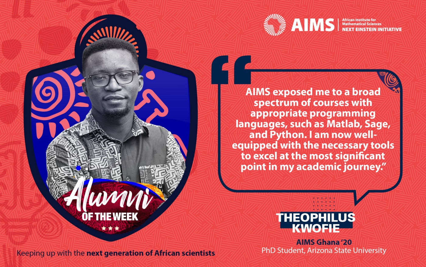 #AlumoftheWeek — Theophilus Kwofie, AIMS Ghana’20 – AIMS Ghana