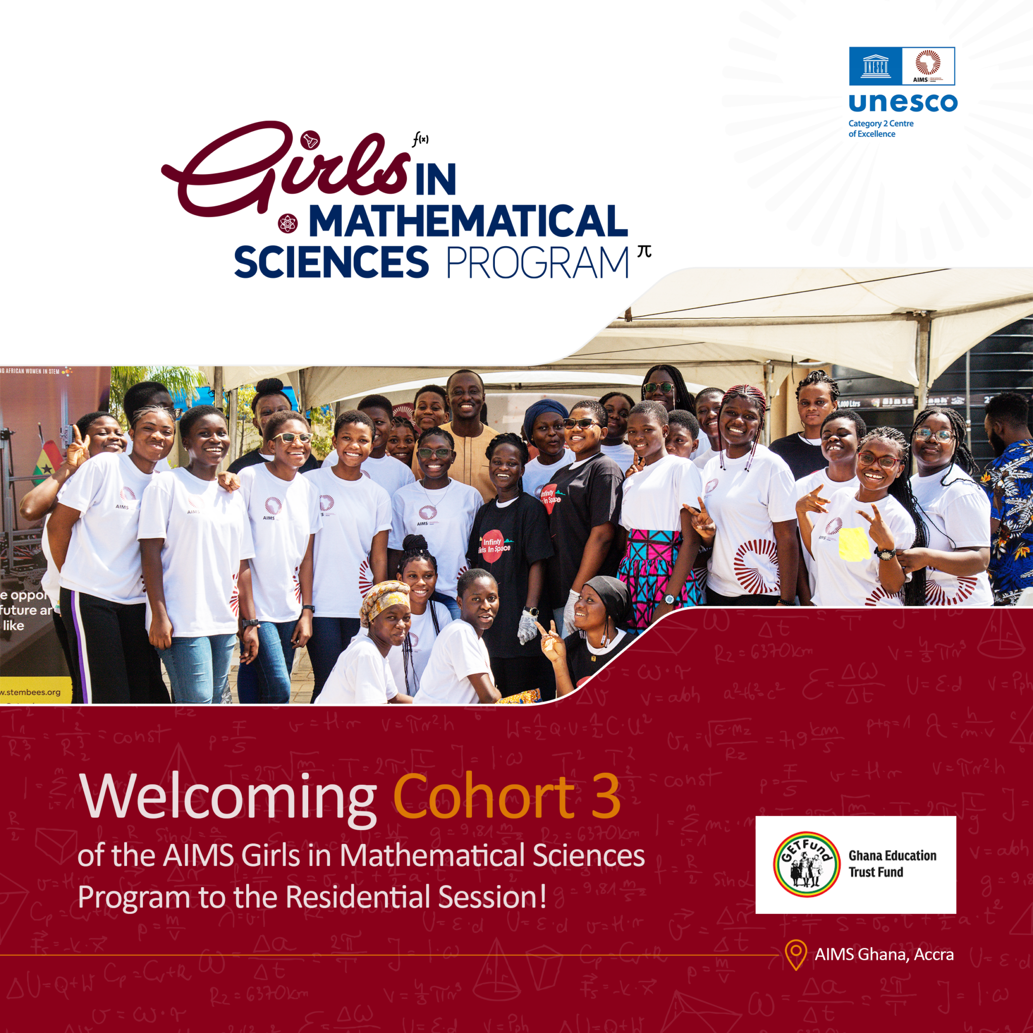 Girls in Mathematical Sciences Program – Cohort 3 Residential Session – AIMS Ghana